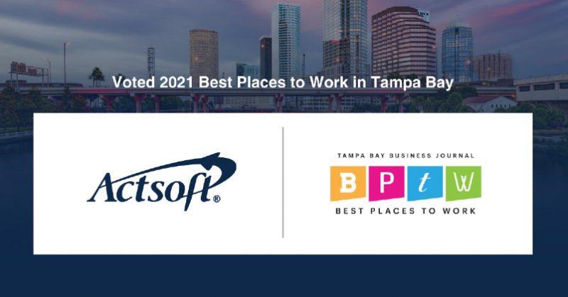 Actsoft Named One of Tampa Bay’s Best Places to Work